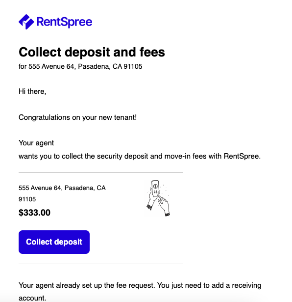 [Collect Rent] Agents can set up Security Deposits for Landlords & Owners