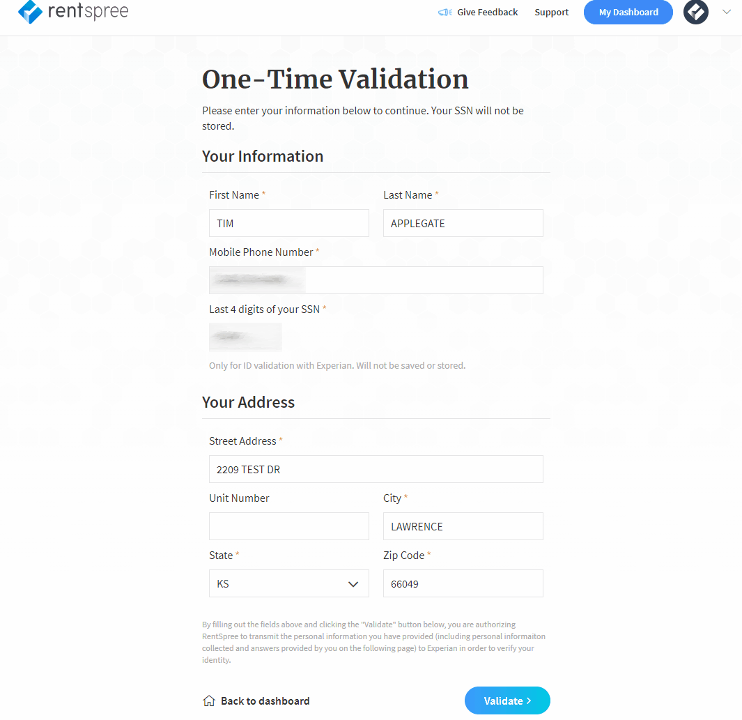 Managing Your Account: Knowledge Identity Questions (KIQ) Validation