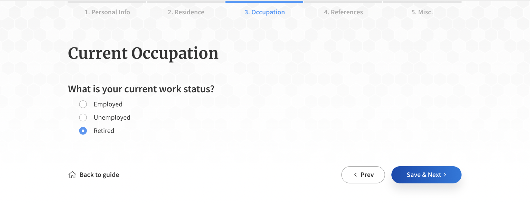 FAQ: What do I enter for my current occupation if I am retired?