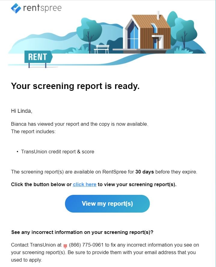 FAQ: Do I get a copy of my TransUnion screening reports?