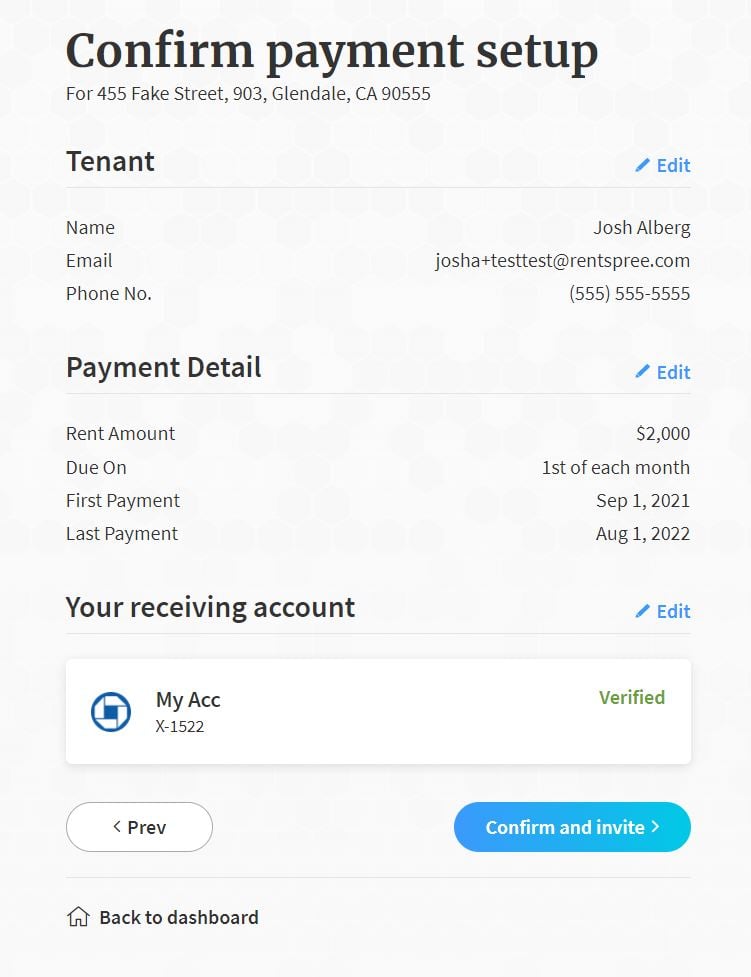 How to initialize Rent Payment as an Agent or Owner