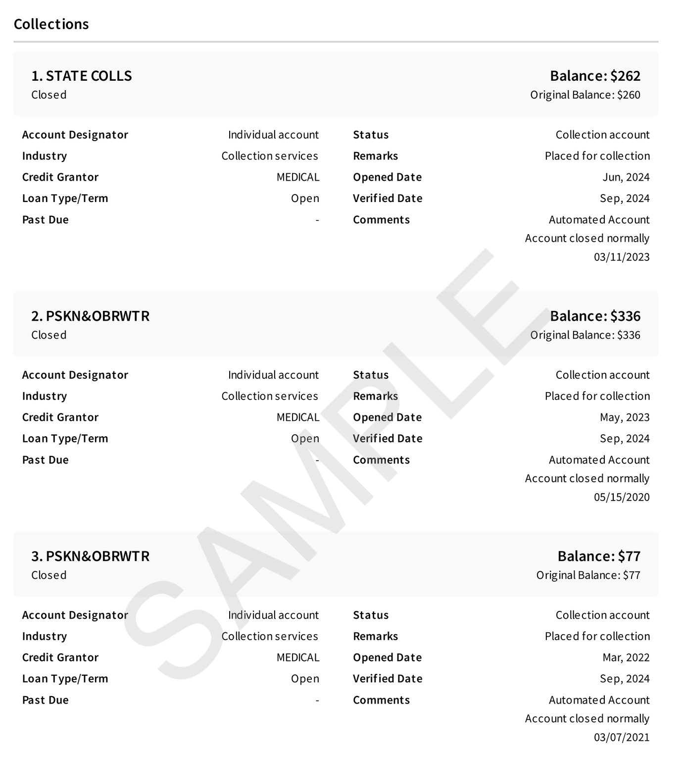 Sample Document: TransUnion Screening Reports