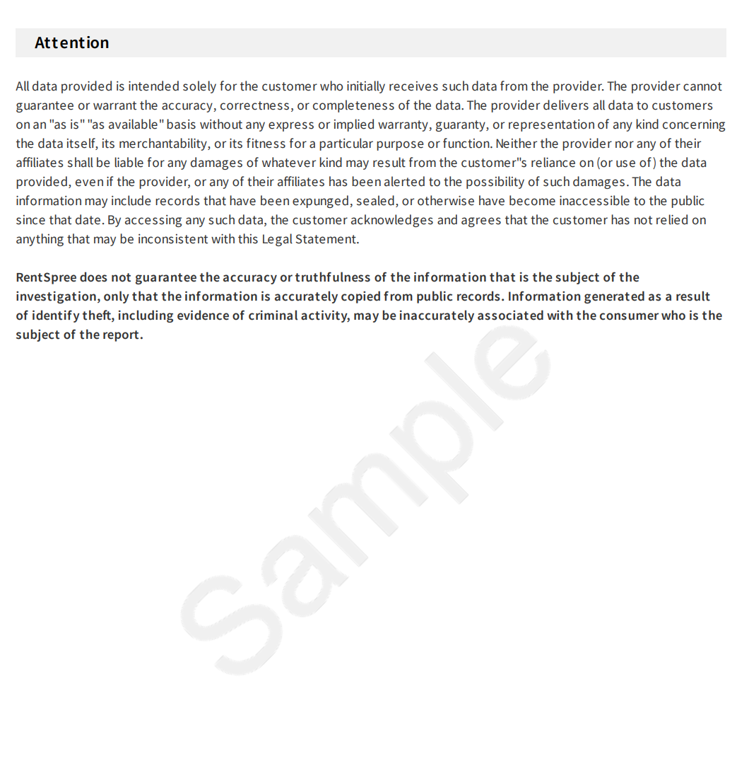 Sample Document: TransUnion Screening Reports